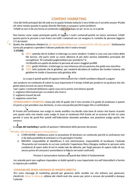 Content Marketing Appunti Docsity
