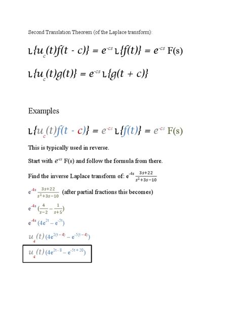 Second Translation Theorem Pdf