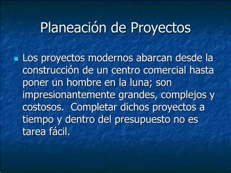 PPT Planeaci ón de Proyectos PowerPoint Presentation free download