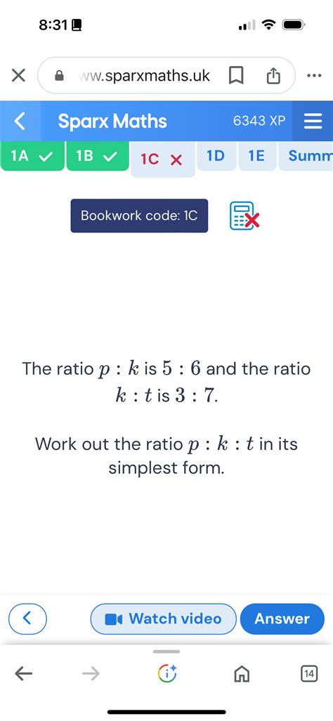 831 Wwsparxmathsuk Sparx Maths 6343 Xp 1a 1 B Studyx