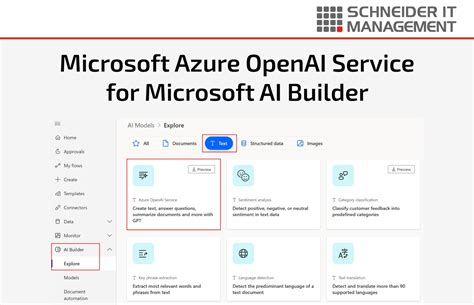 Microsoft Ai Builder Azure Openai Service Integration 2023 Schneider It Management