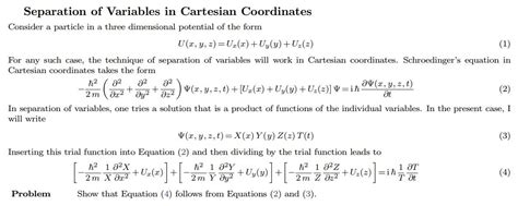 Solved Separation Of Variables In Cartesian Coordinates