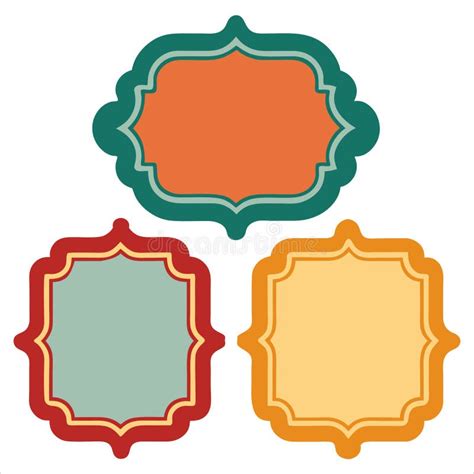 Vintage Rectangular Frame Vector Set Elegant Ornamental Border