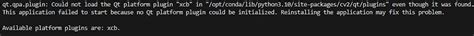 qt qpa plugin could not load the qt platform plugin xcb in error