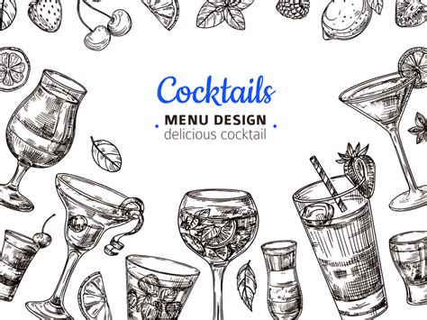 Hand Drawn Cocktail Background Poster Template Download On Pngtree