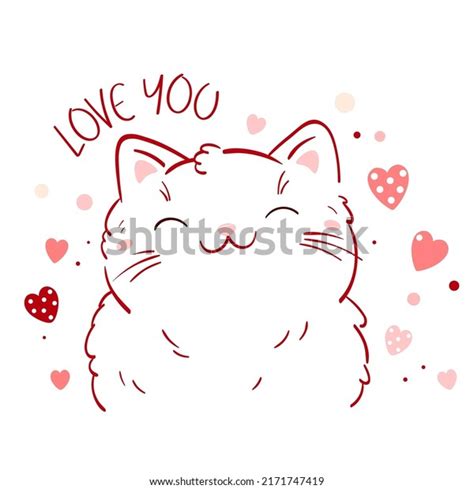 Cute Valentine Card Kawaii Style Lovely Stock Vector Royalty Free