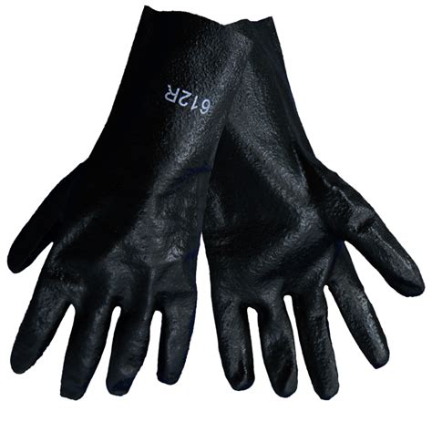 Global Glove 612s Black Pvc Interlock Liner Glove Smooth Finish 12