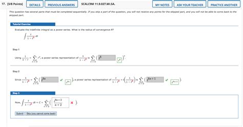 Solved Evaluate The Indefinite Integral As A Power Series Chegg