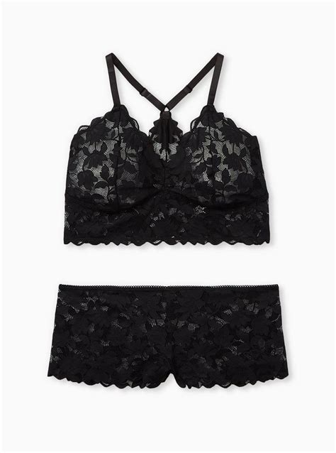 Plus Size Black Lace Unlined Racerback Bralette Torrid