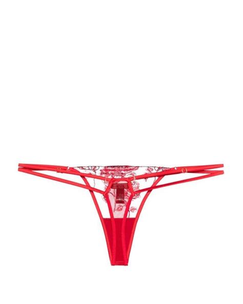 Kiki De Montparnasse Dominique Lace Thong In Red Lyst