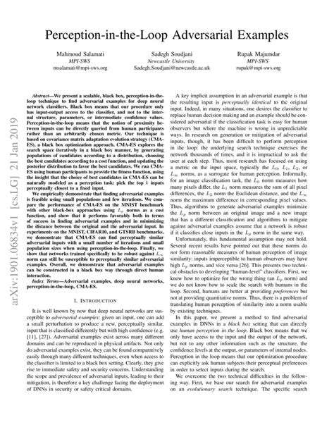 Perception In The Loop Adversarial Examples Deepai