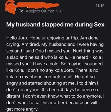 My Husband Slapped Me During Sex Nigerian Lady Cries Out Romance