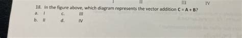Solved Iii Iv 18 In The Figure Above Which Diagram Represents The Vector Addition C A B A