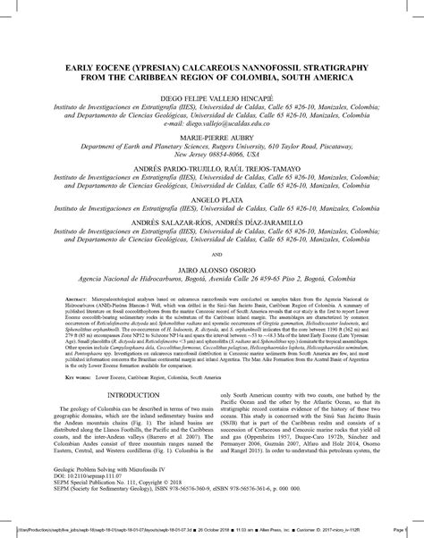 Early Eocene Ypresian Calcareous Nannofossil Stratigraphy From The Caribbean Region Of