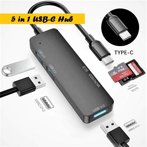 USB Type C HUB Multi Cable Adapter Cable Splitter TF SD Card Reader Computers Tech Parts