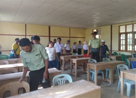 အမာမြို့၌ ကျောင်းအပ်နှံရေးကာလ အခြေခံပညာ အထက်တန်းကျောင်းဝင်းအတွင်း သန့်ရ