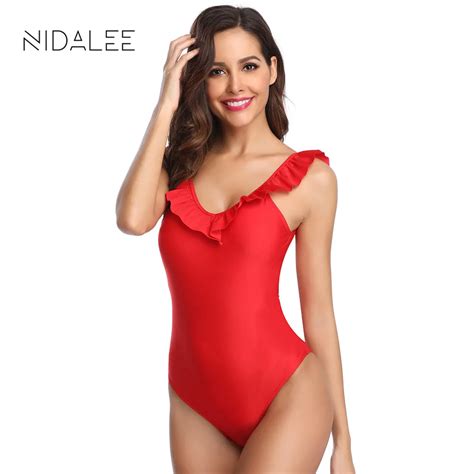 Aliexpress Buy New Solid One Piece Swimsuits Ruffle Lace Bikini