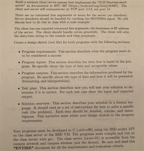 Build A Network Client Server System That Implements Chegg