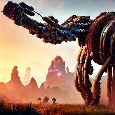 Mechanised Mammoth In The Style Of Horizon Zero Dawn Stable
