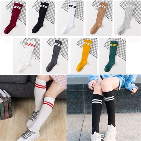 B1205 Casual Cotton Warm Stripe Stockings Thigh High Over Knee Long