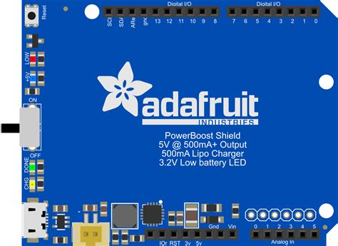 How To Use Adafruit Powerboost 500 Shield Pinouts Specs And Examples Cirkit Designer
