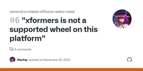 Xformers Is Not A Supported Wheel On This Platform Issue