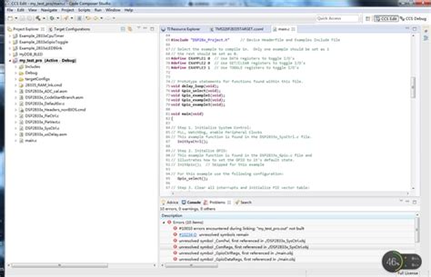 F28335 新建工程 出现 10010 Errors Encountered During Linking Mytestpro