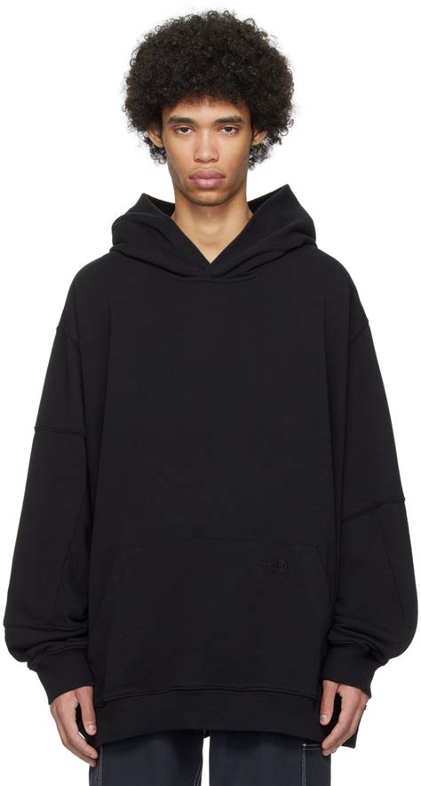 Black Oversized Hoodie By Mm6 Maison Margiela On Sale