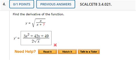 Solved 0 1 Points Previous Answers Scalcet8 3 4 011 Find
