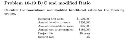 Solved Problem 16 19 ﻿b C And Modified Ratiocalculate The