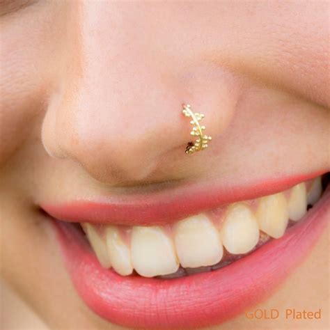 Indian Nose Ring Unique Nose Ring Gold Nose Ring Tribal Etsy