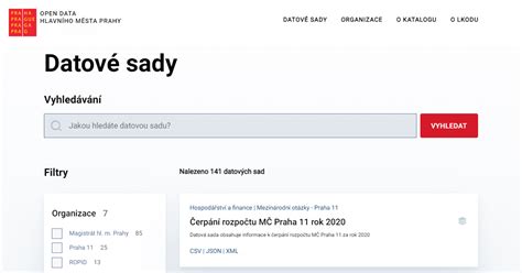 Otevřená Data Hlavního Města Prahy Operátor Ict As Datové Sady