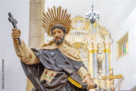Statue Of The Figure Of São Domingos With The Cross In His Hand Inside