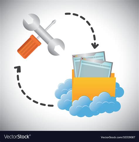 Cloud Computing File Web Hosting Design Royalty Free Vector