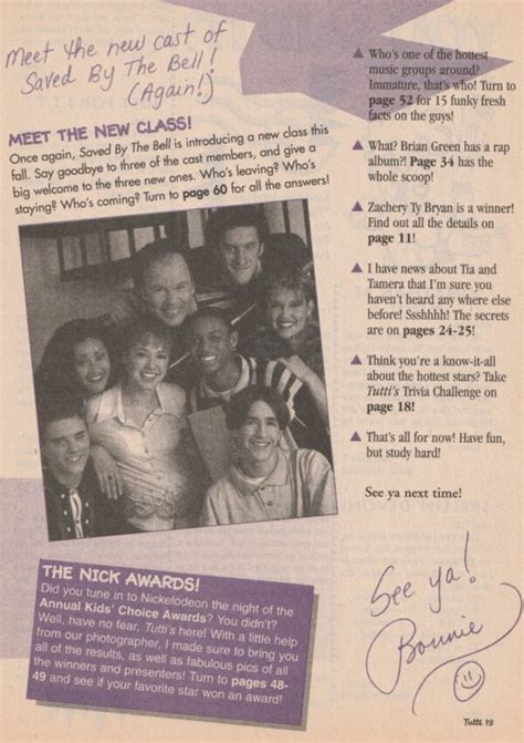Saved By The Bell New Class Teen Magazine Clipping Tutti Frutti Meet