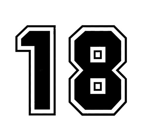 Printable Number 18 Silhouette Free Download And Print For You