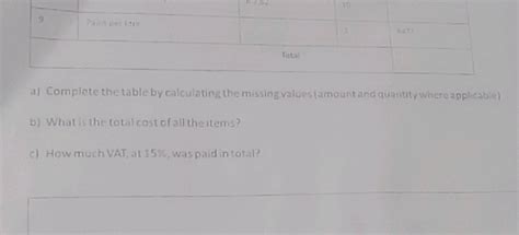 A Complete The Table By Calculating The Studyx