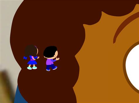 Eithan And Lucy Climbing On Giant Quincys Hair By Princeeithan28 On