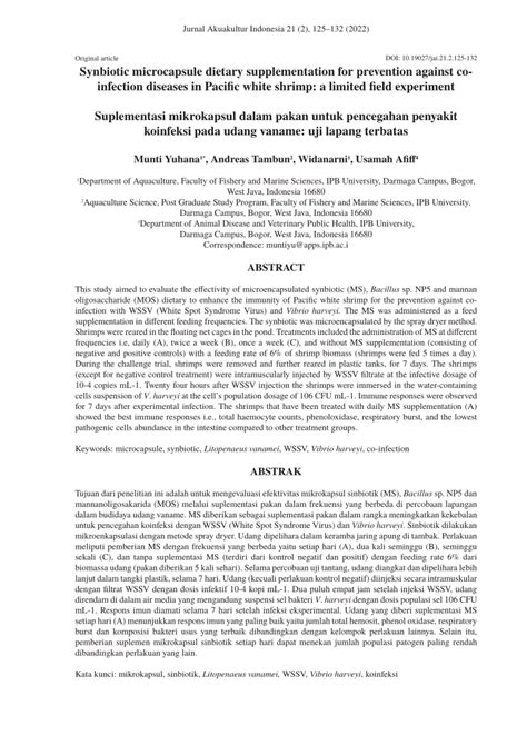 Pdf Field Experiment Synbiotic Microcapsule Dietary Supplementation Improved The Health
