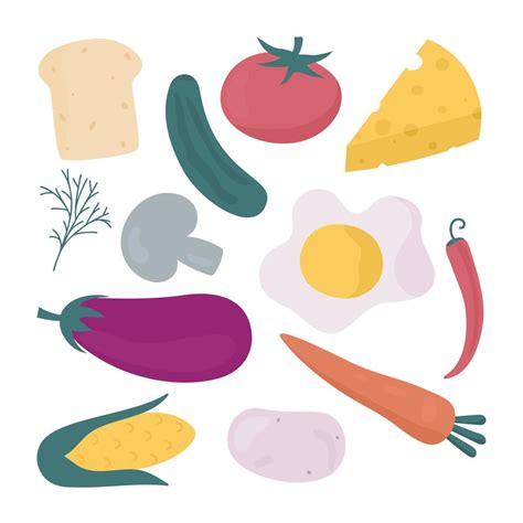 Doodle Food Set 13650945 Vector Art At Vecteezy