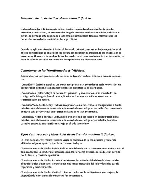 Tp Transformadores Trifasicos Pdf