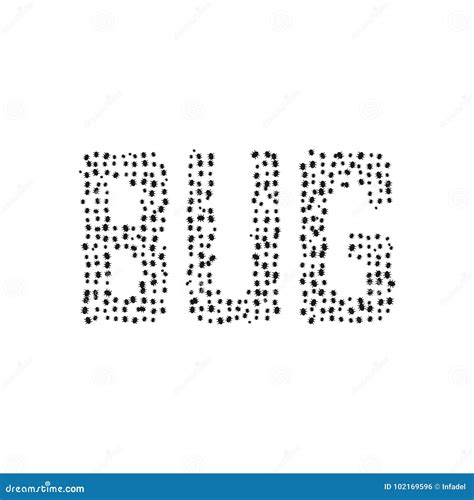 black simple bug text stock vector illustration of safety 102169596