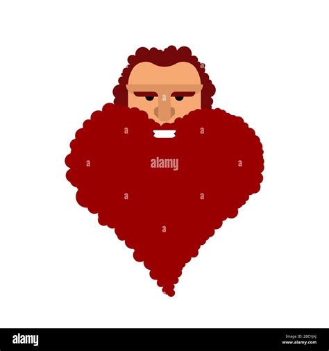Heart Shaped Beard I Love Beard Barber Shop Sign Vector Illustration