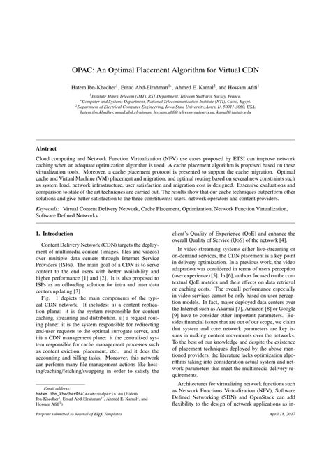 pdf opac an optimal placement algorithm for virtual cdn