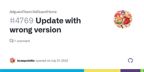Update With Wrong Version · Issue 4769 · Adguardteamadguardhome · Github