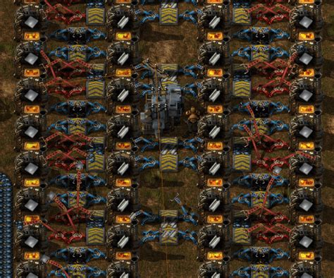 my compact steel setup 17 wide for 2 rows of furnaces r factorio