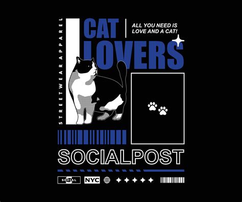 Cat Lovers T Shirt Design Vector Graphic Typographic Poster Or