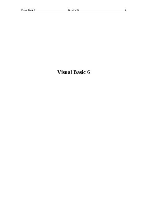 Pdf Visual Basic 6 Visual Basic 6
