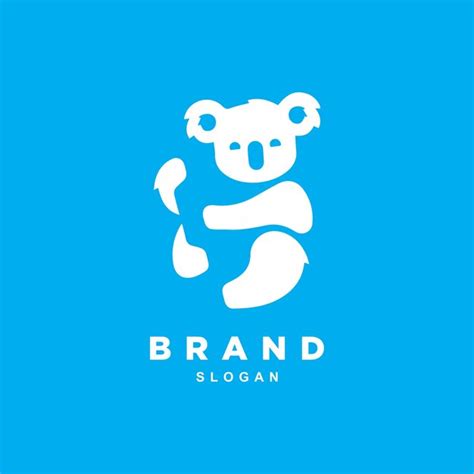 Premium Vector Negative Space Koala Logo Design Template