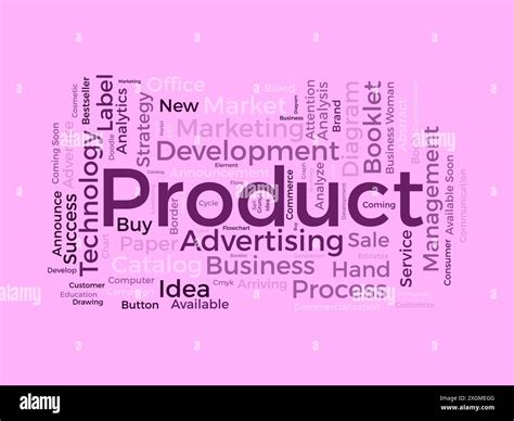 Product Wordcloud Template Business Concept Vector Background Stock